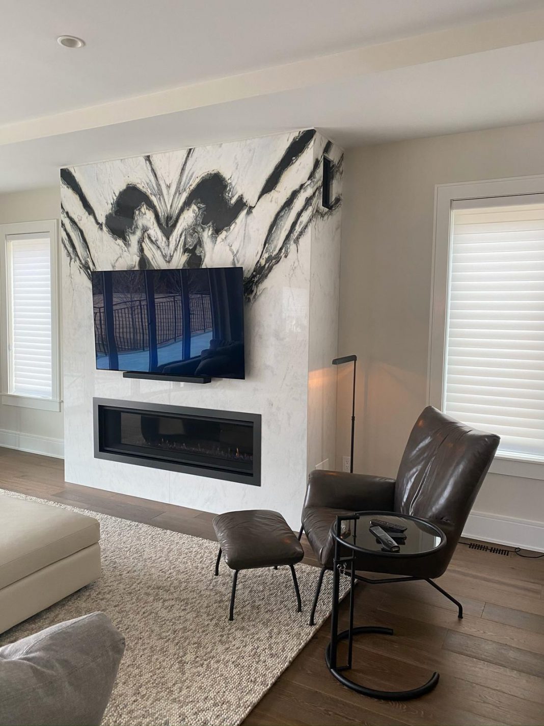 Book Matched Fireplace - Erva Stone & Design