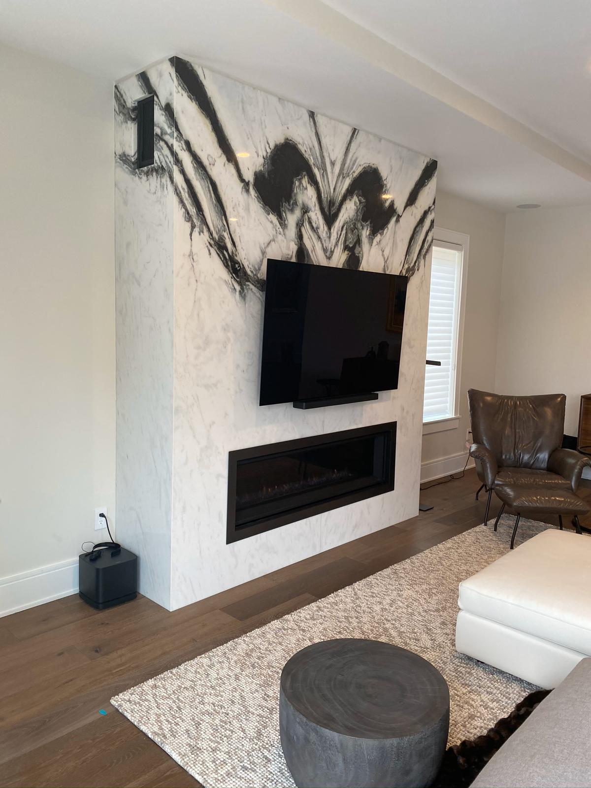 Book Matched Fireplace - Erva Stone & Design