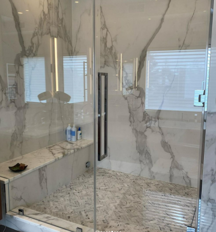 Book Matched Fireplace - Erva Stone & Design